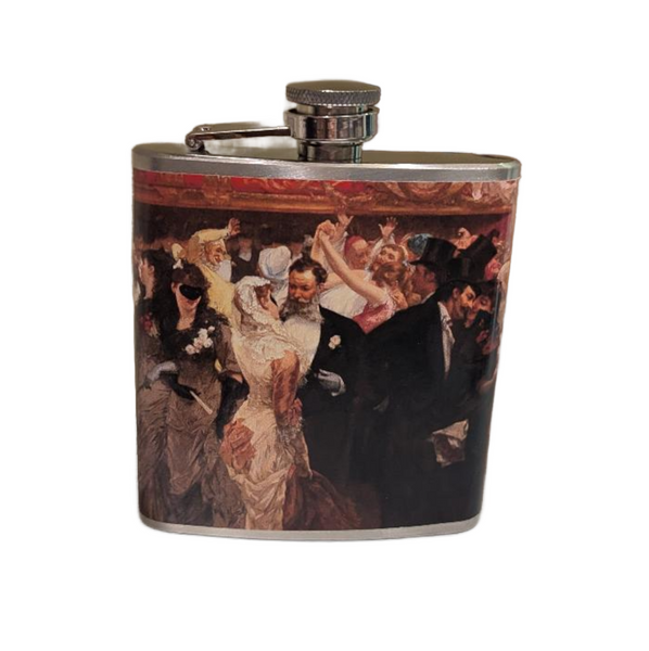 Stainless Steel Flask 6oz-The Masquerade – Aunt Matilda's Steampunk Trunk