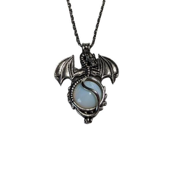Opal Dragon Amulet Necklace – Aunt Matilda's Steampunk Trunk