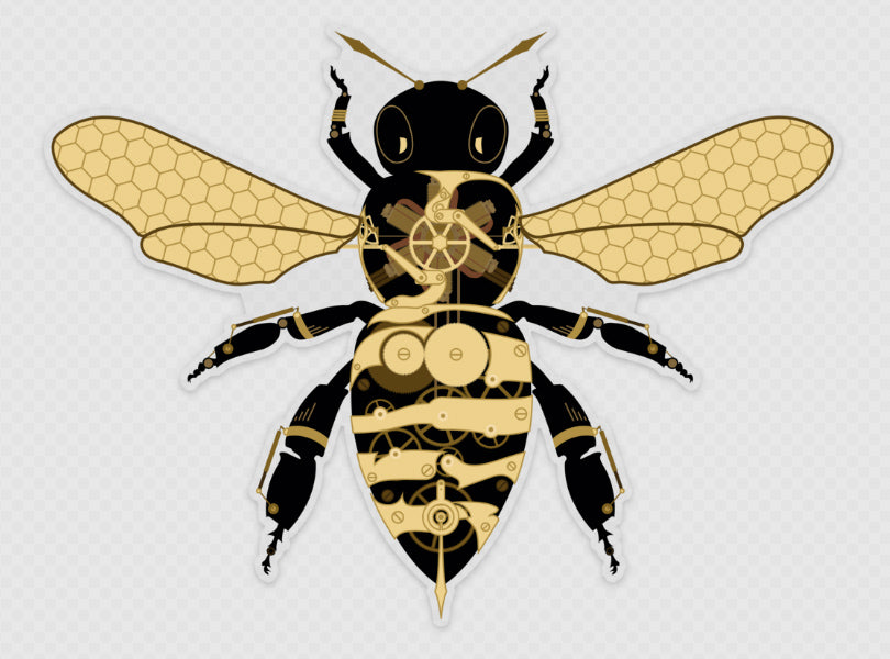 Clockwork Bee Decal (Two Sizes) – Aunt Matilda's Steampunk Trunk