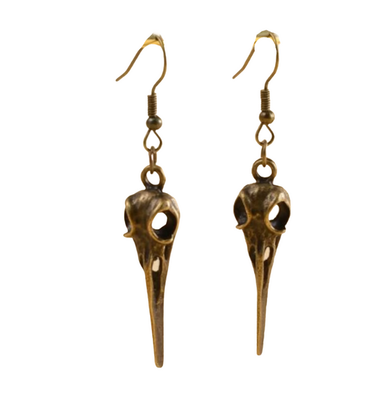 Brass Raven Skull Dangles – Aunt Matilda's Steampunk Trunk