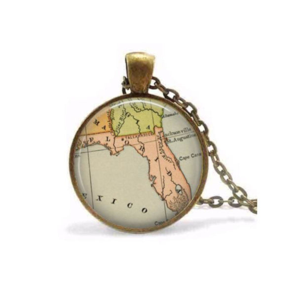 Florida Map Necklace – Aunt Matilda's Steampunk Trunk
